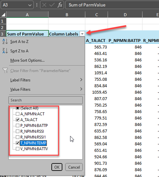 Setting up Excel Pivot Table and Pivot Chart from a Ponemah data Excel ...